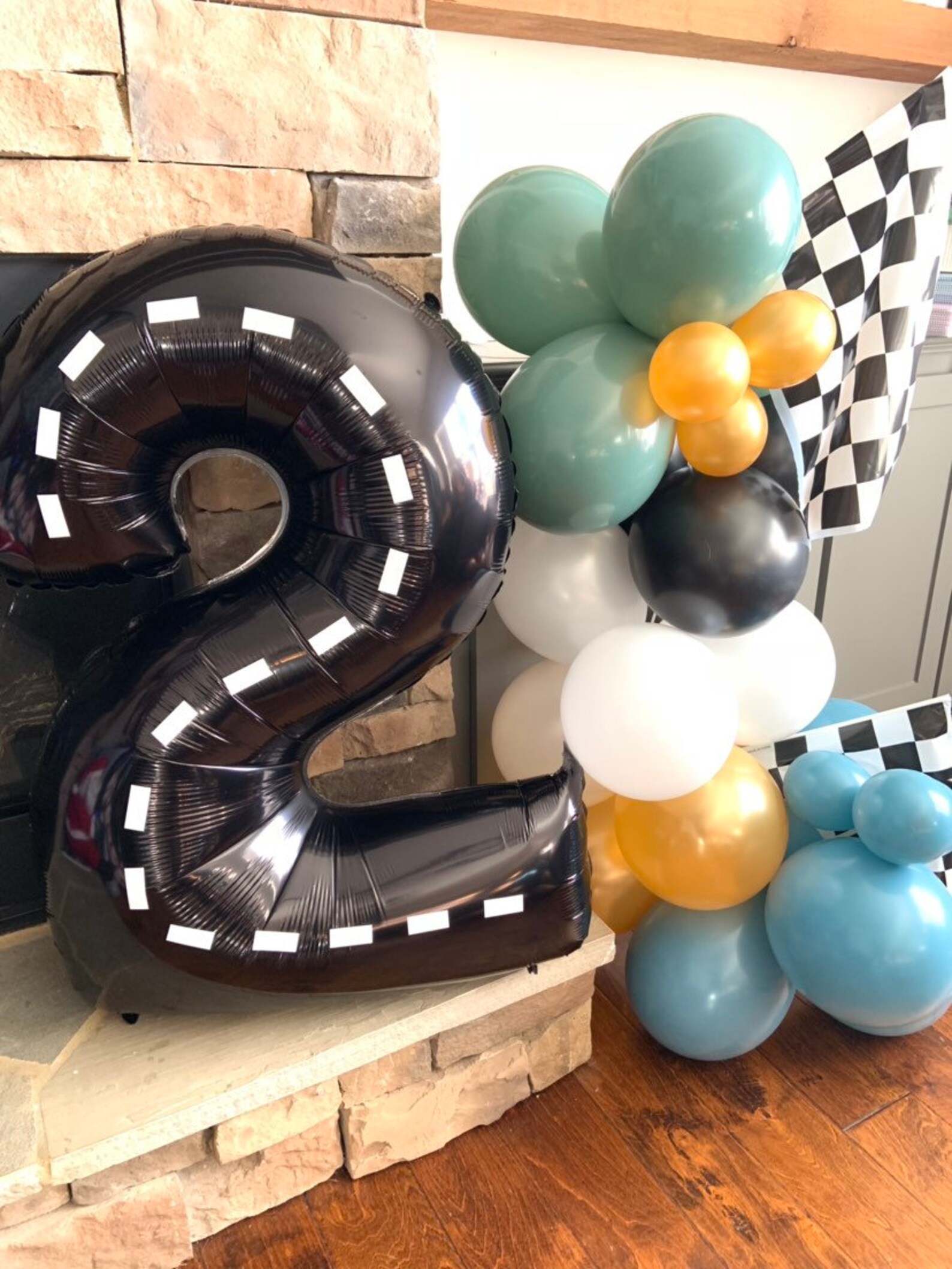 Two Fast Black Number 2 Balloon Second Birthday Balloons - Etsy