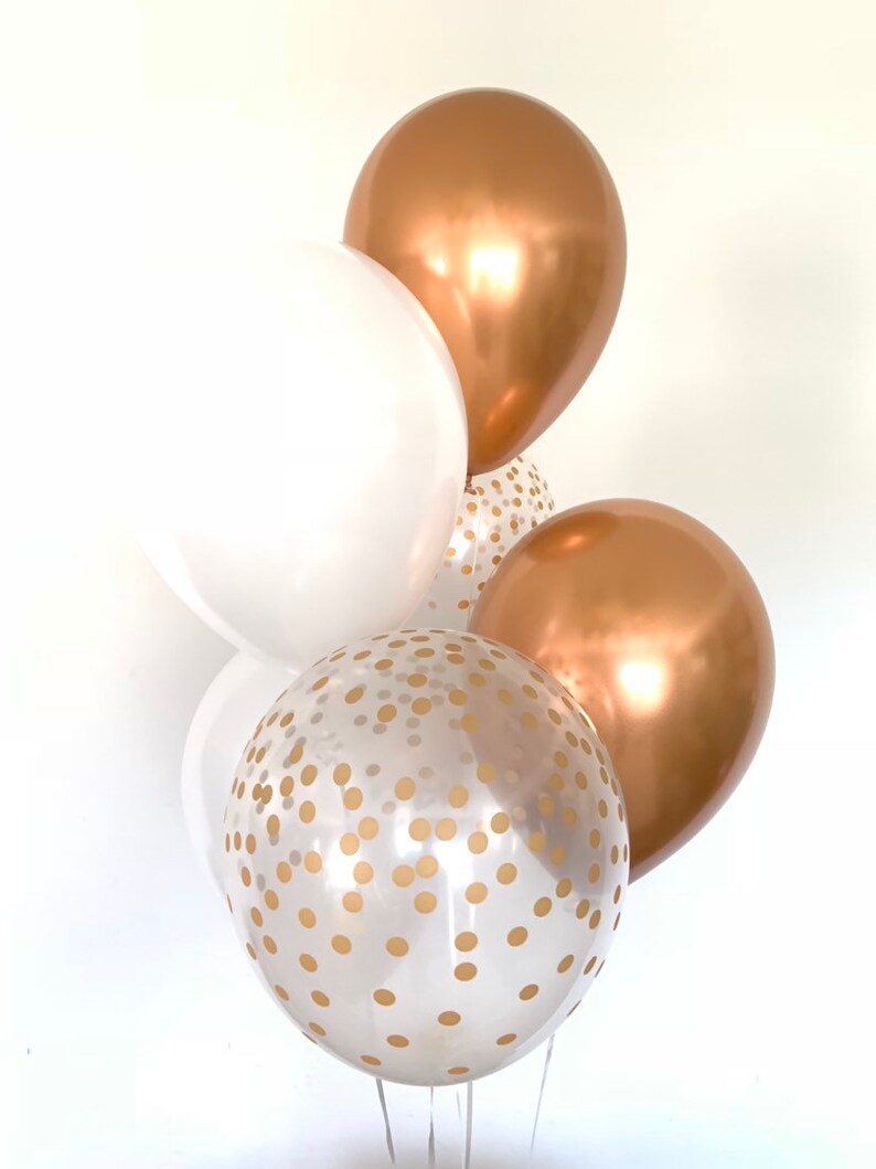 NEW Chrome Copper Balloons Copper and White Balloons - Etsy