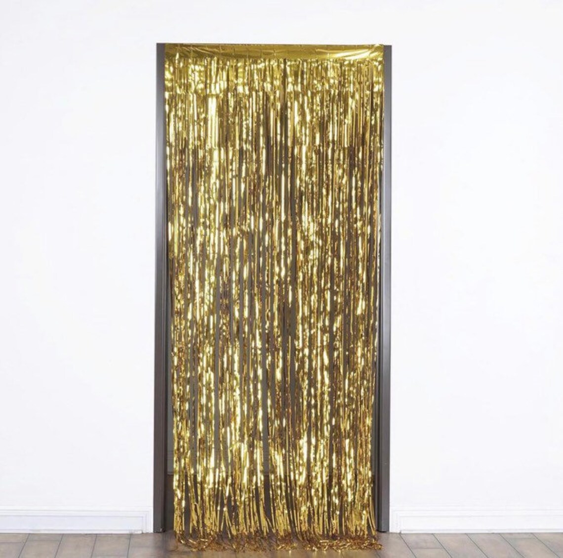 Gold Fringe Curtains Metallic Gold Foil Curtains Gold | Etsy