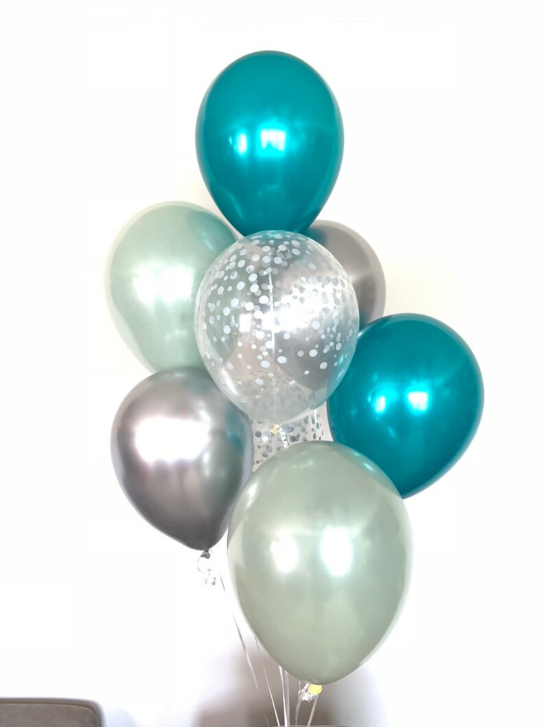 Sage Green Balloons Silver Sage Bridal Shower Decor Teal | Etsy
