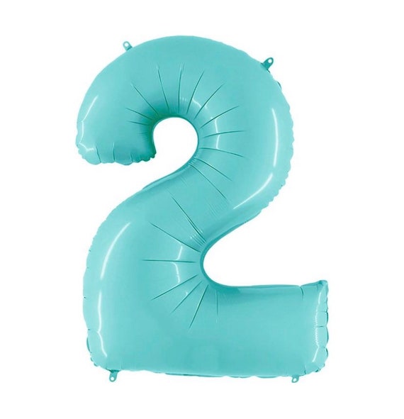 Light Blue Number 2 Balloon Blue Second Birthday Balloons | Etsy