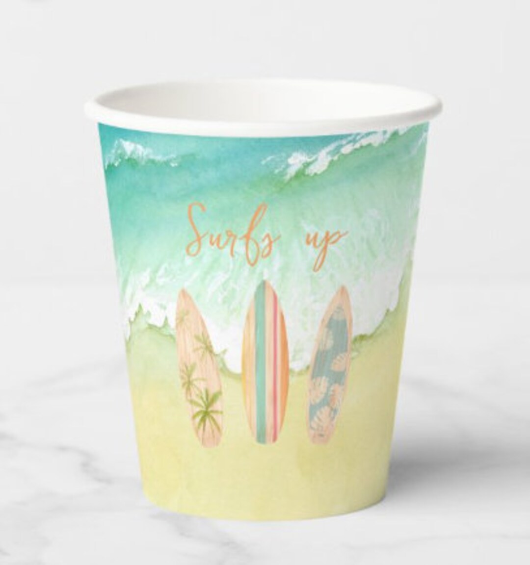 Surf's up Cups | Baby on Board Baby Shower | Set of 8 Surfboard Paper ...