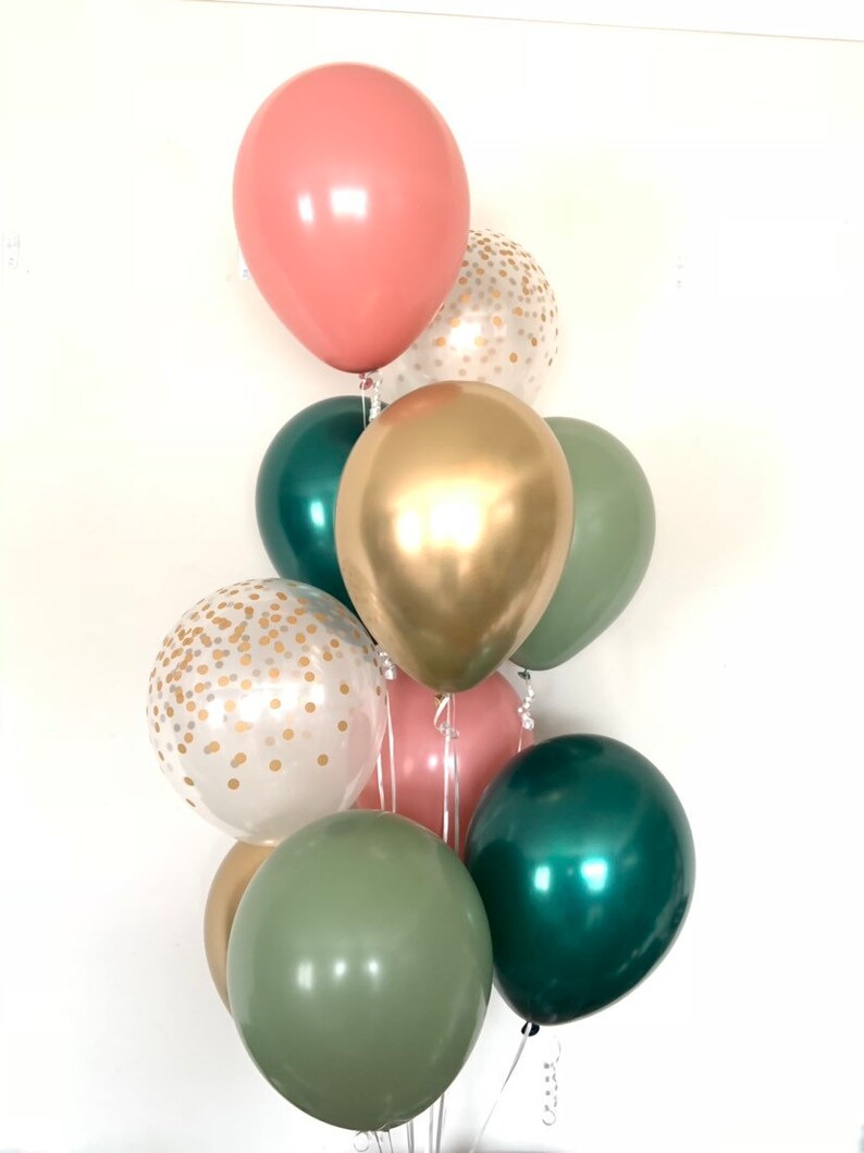 Green and Rose Balloons | Light Green Wedding Decor | Green and Blush ...