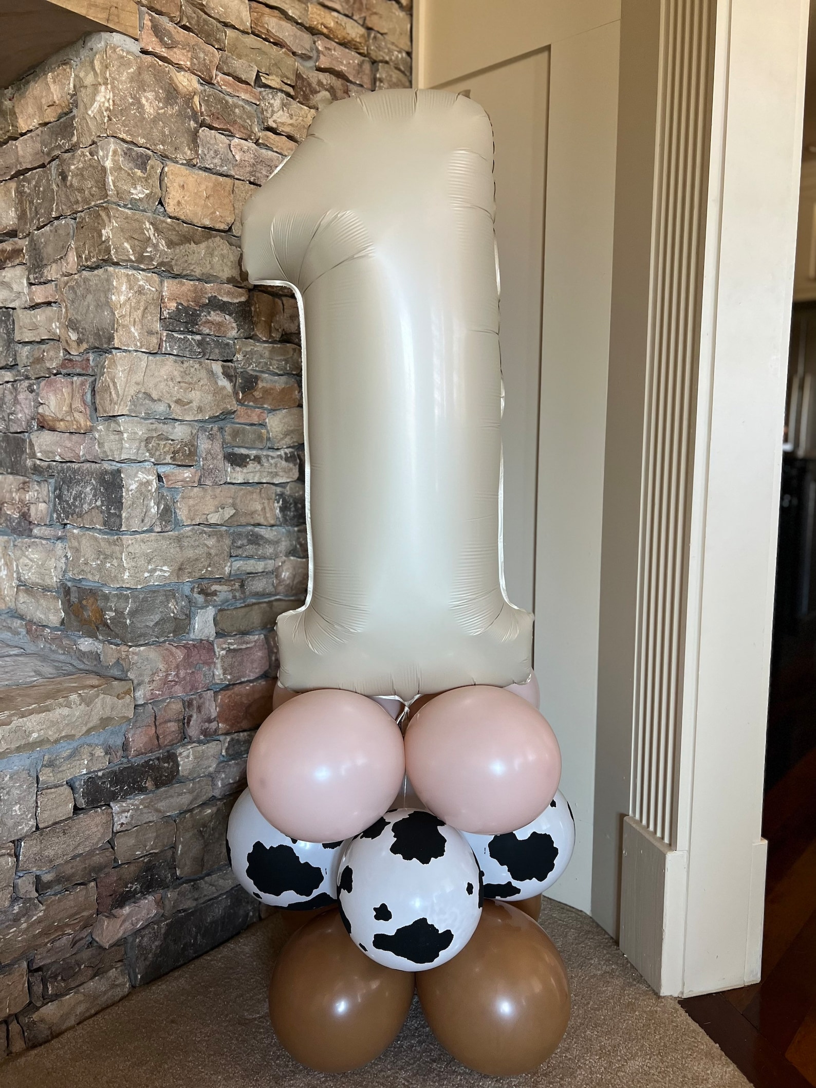 Cow Print Balloon Tower Kit Blush Barnyard Balloon Tower - Etsy