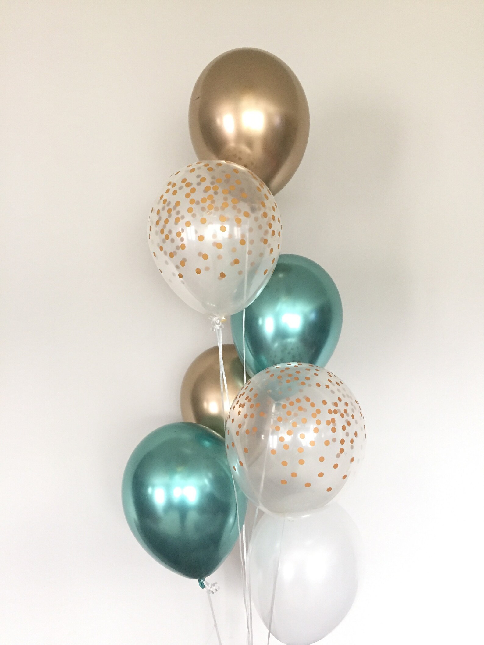Mint and Gold Balloon Bouquet | Gold and Mint Balloons | Mint, White ...