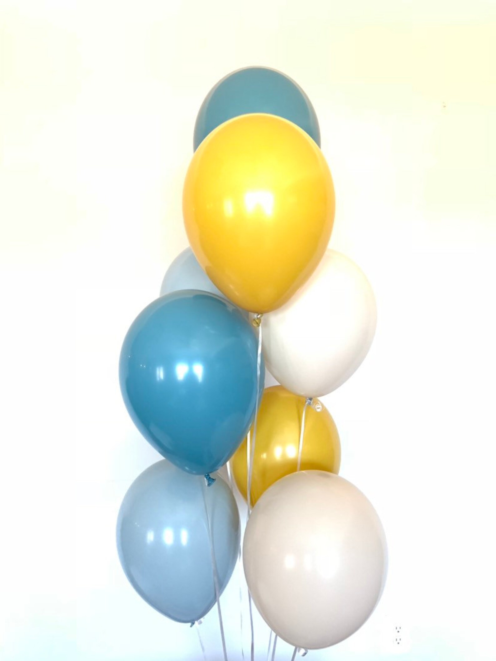 Steel and Fog Balloons Blue and Gold Balloons Something - Etsy