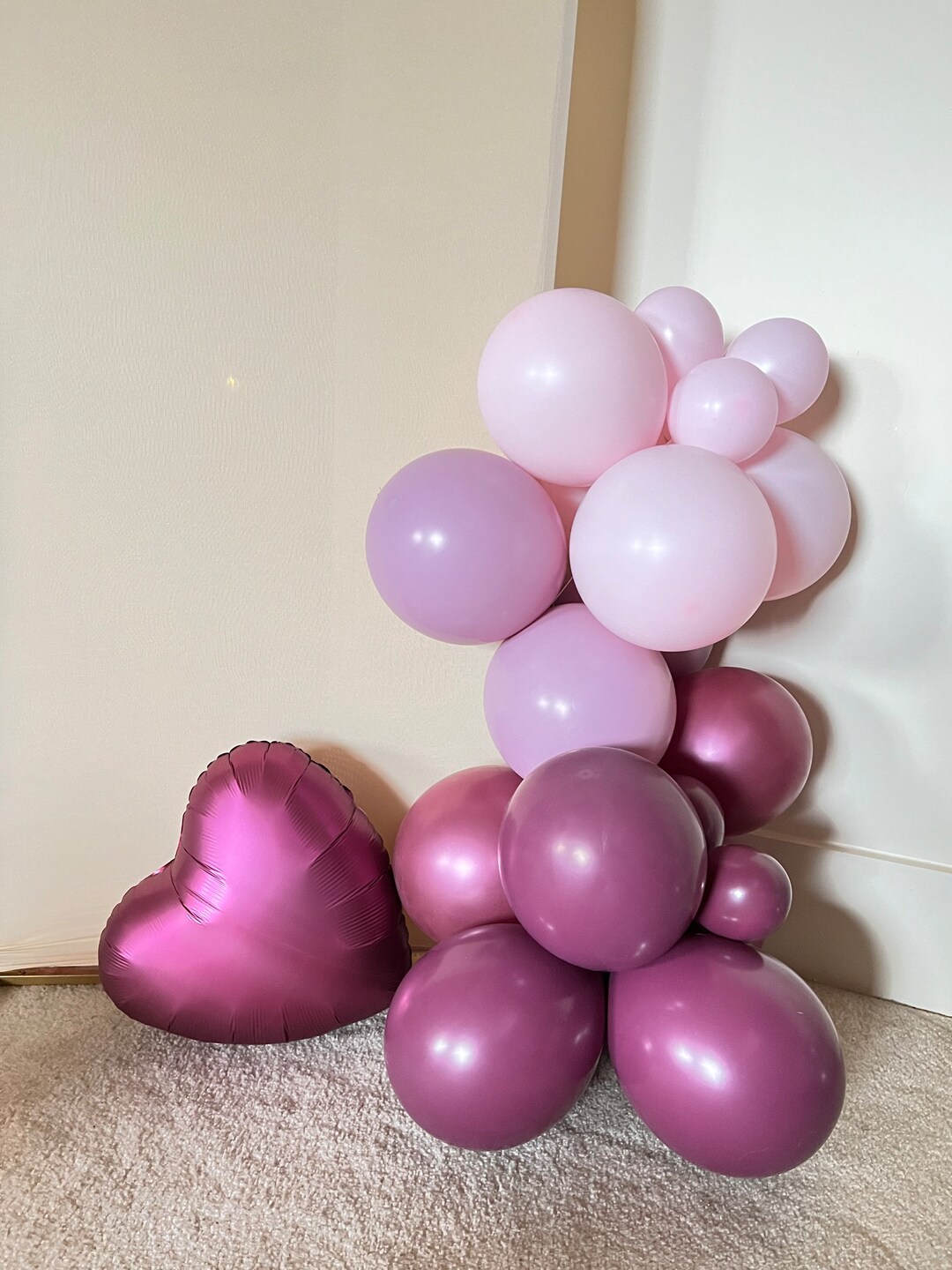 Wine Balloon Garland | Purple Baby Shower Decor | Moody Valentine ...
