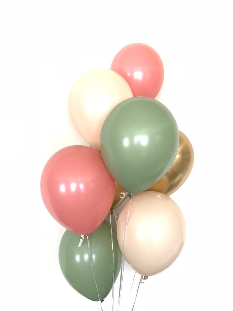 Green and Rose Balloons | Light Green Wedding Decor | Green and Blush ...