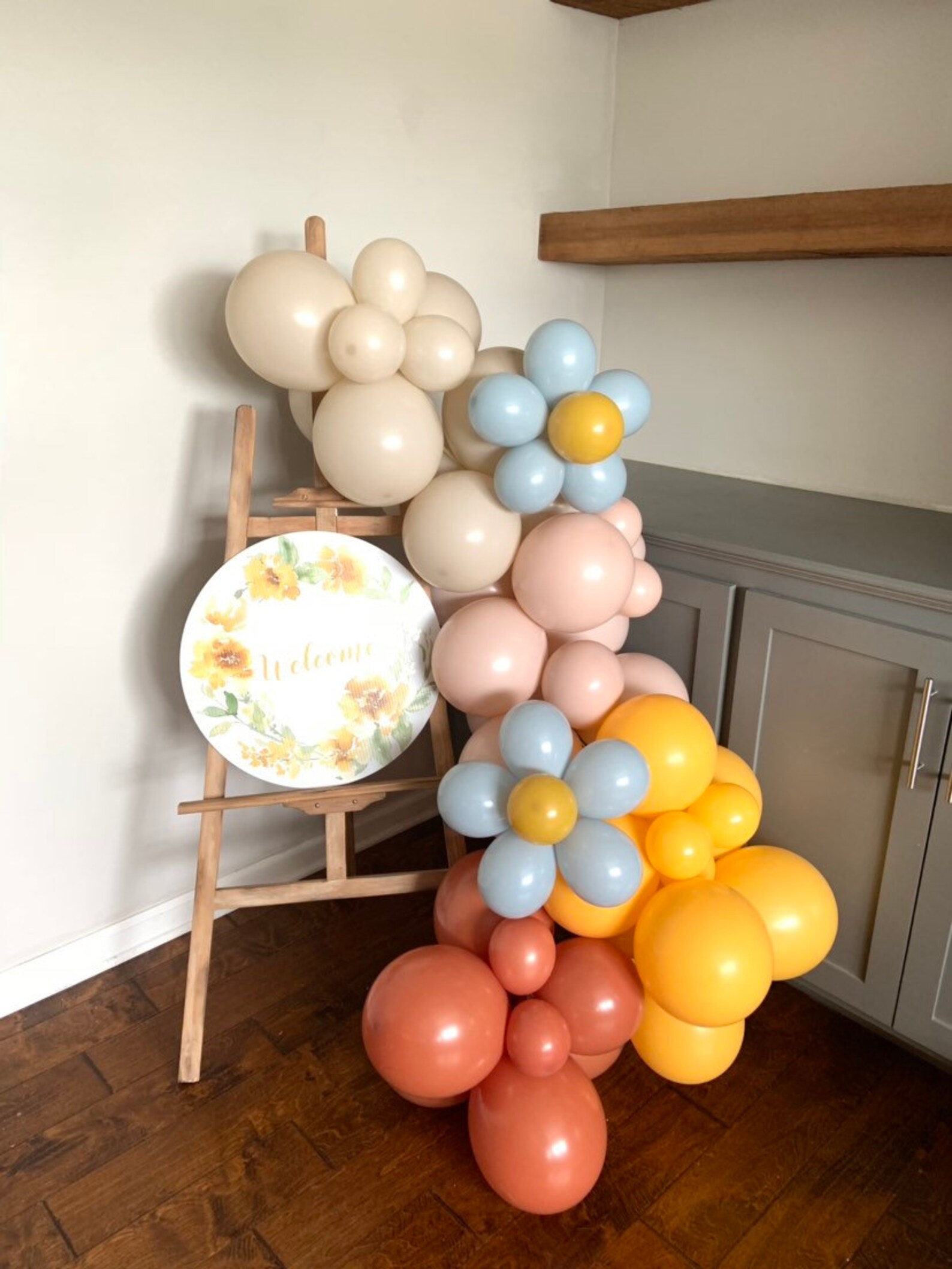 Orange Boho Balloon Garland Blue Daisy Balloons Boho Baby - Etsy