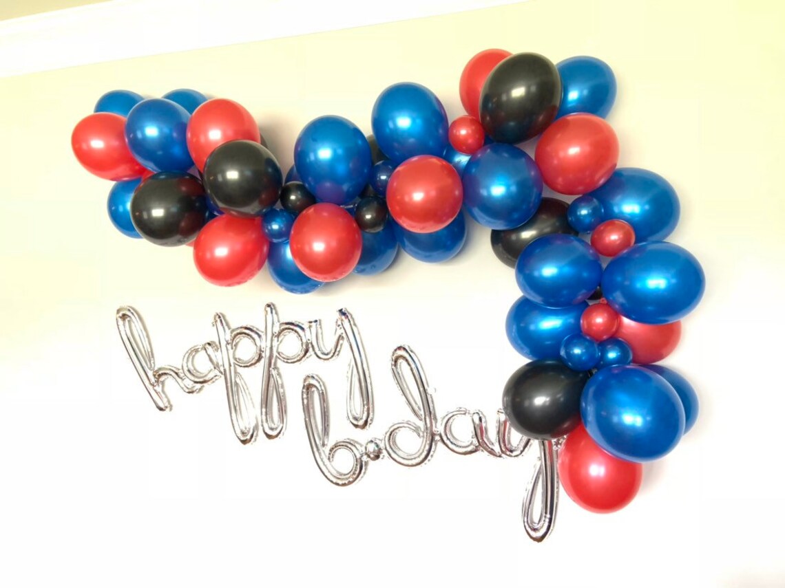 Superhero Balloon Garland DIY Kit | Superhero Birthday Balloon Garland ...