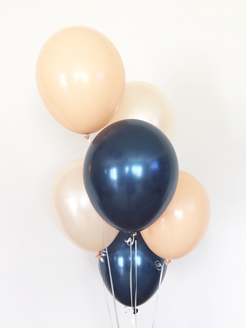 Blush and Navy Balloons Navy and Blush Balloons Navy - Etsy