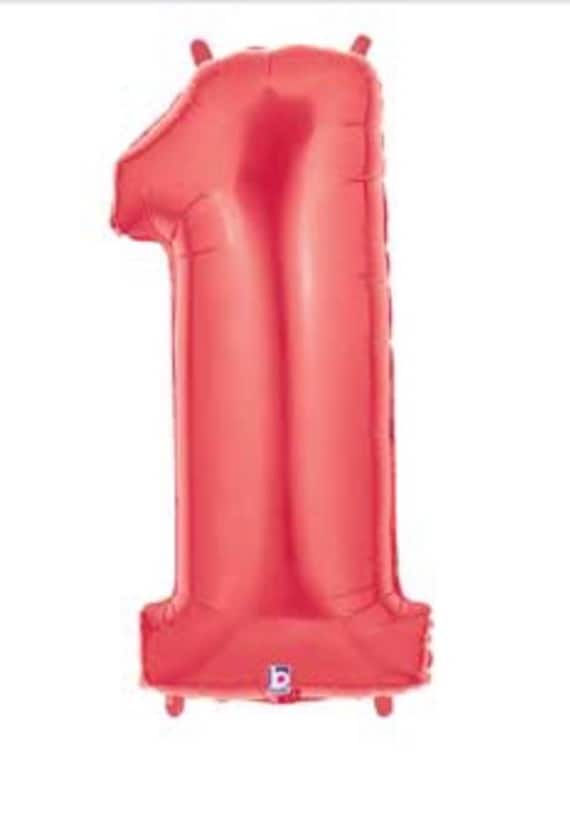 Red Number 1 Balloon Red First Birthday Balloons Mylar - Etsy