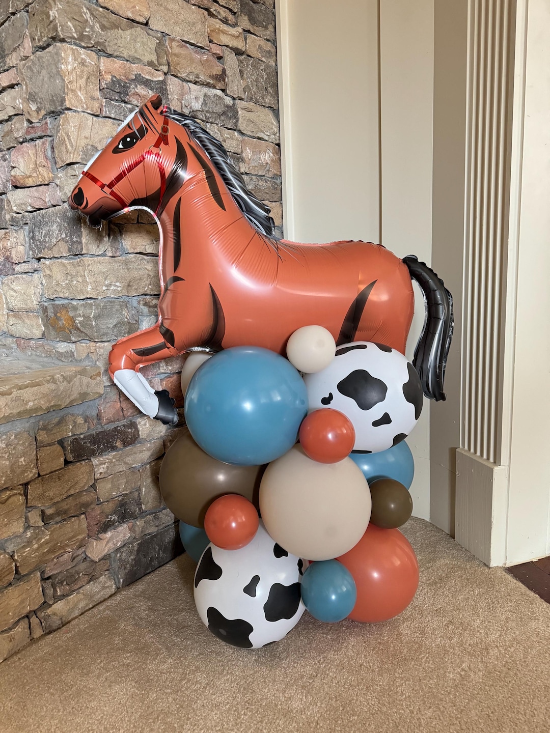 Horse Balloon Tower Kit | My First Rodeo Birthday Balloon Tower ...