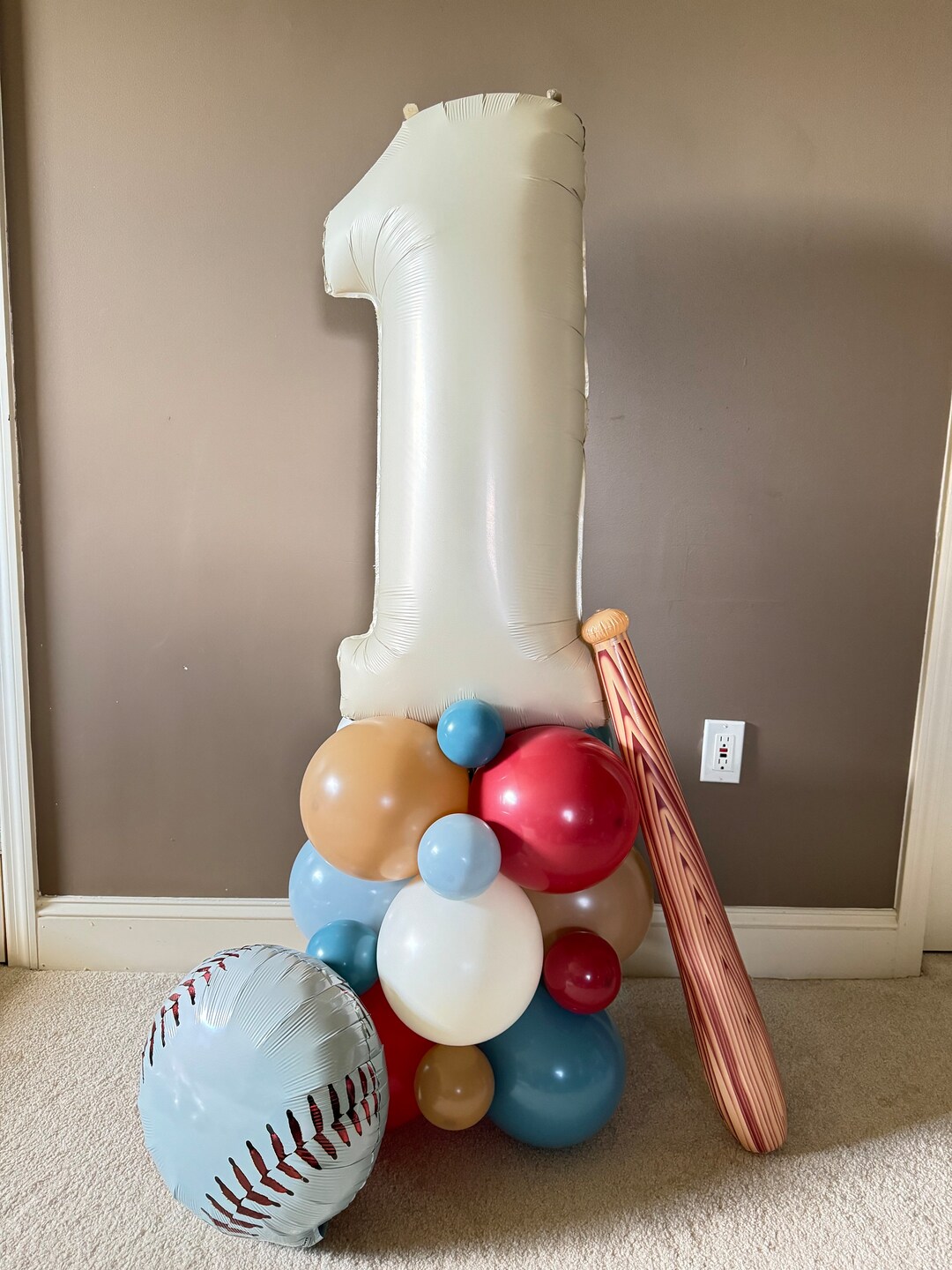 Baseball Balloon Tower Kit | Rookie of the Year First Birthday Balloons ...