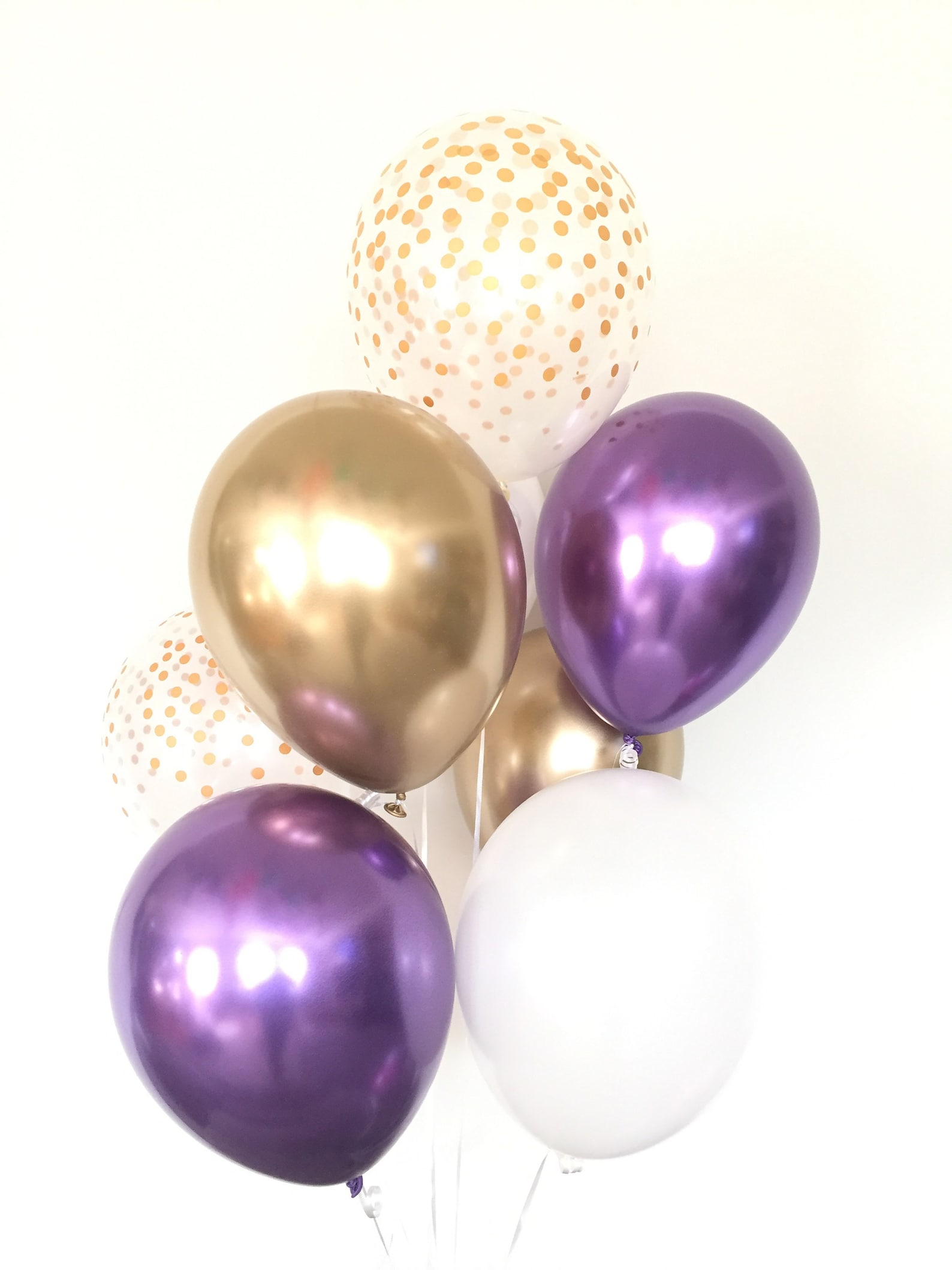 Purple and Gold Chrome Balloon Bouquet | Bridal Shower Decor - Etsy
