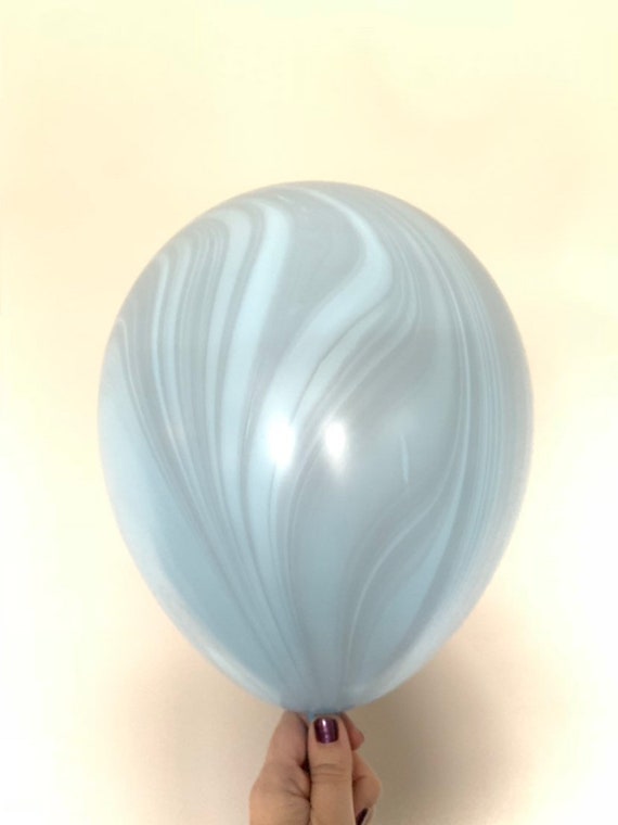 Pastel Blue Agate Balloons Pastel Blue Marbled Balloons | Etsy