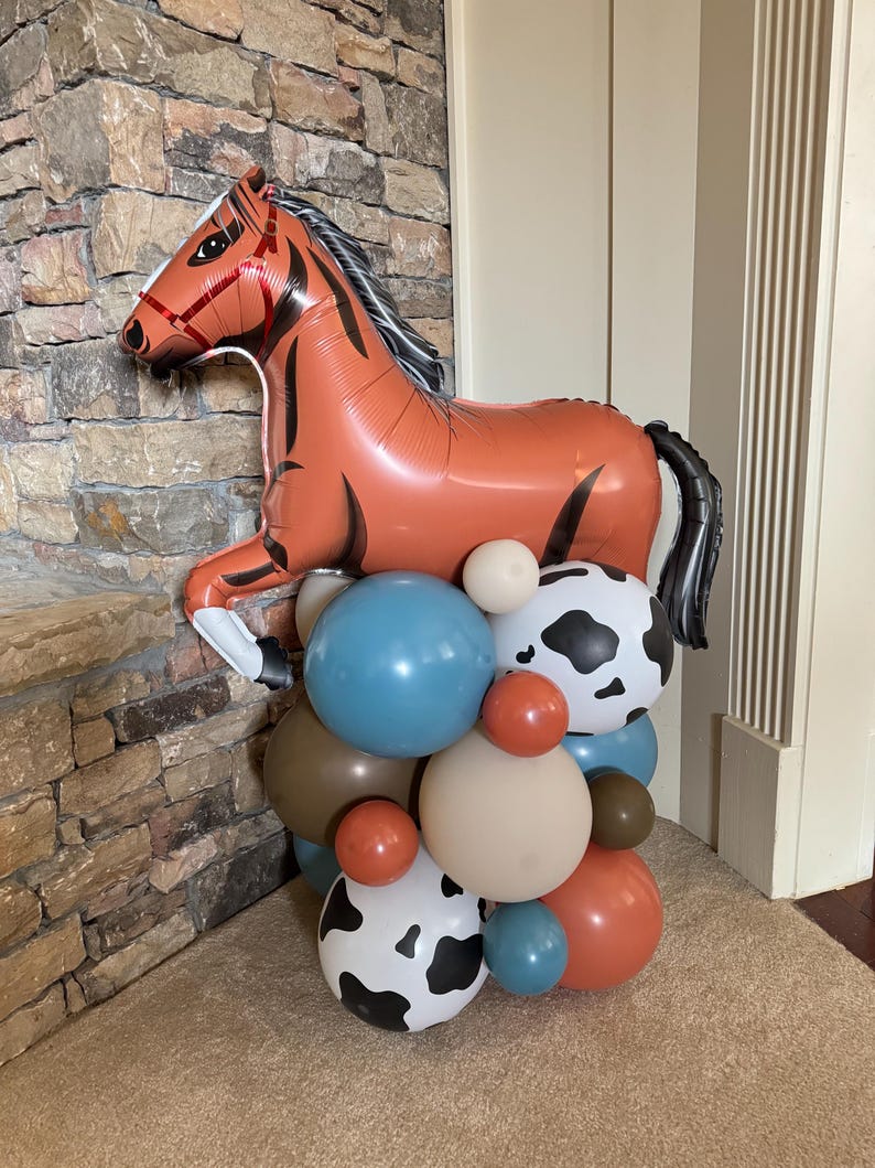 Horse Balloon Tower Kit | My First Rodeo Birthday Balloon Tower ...