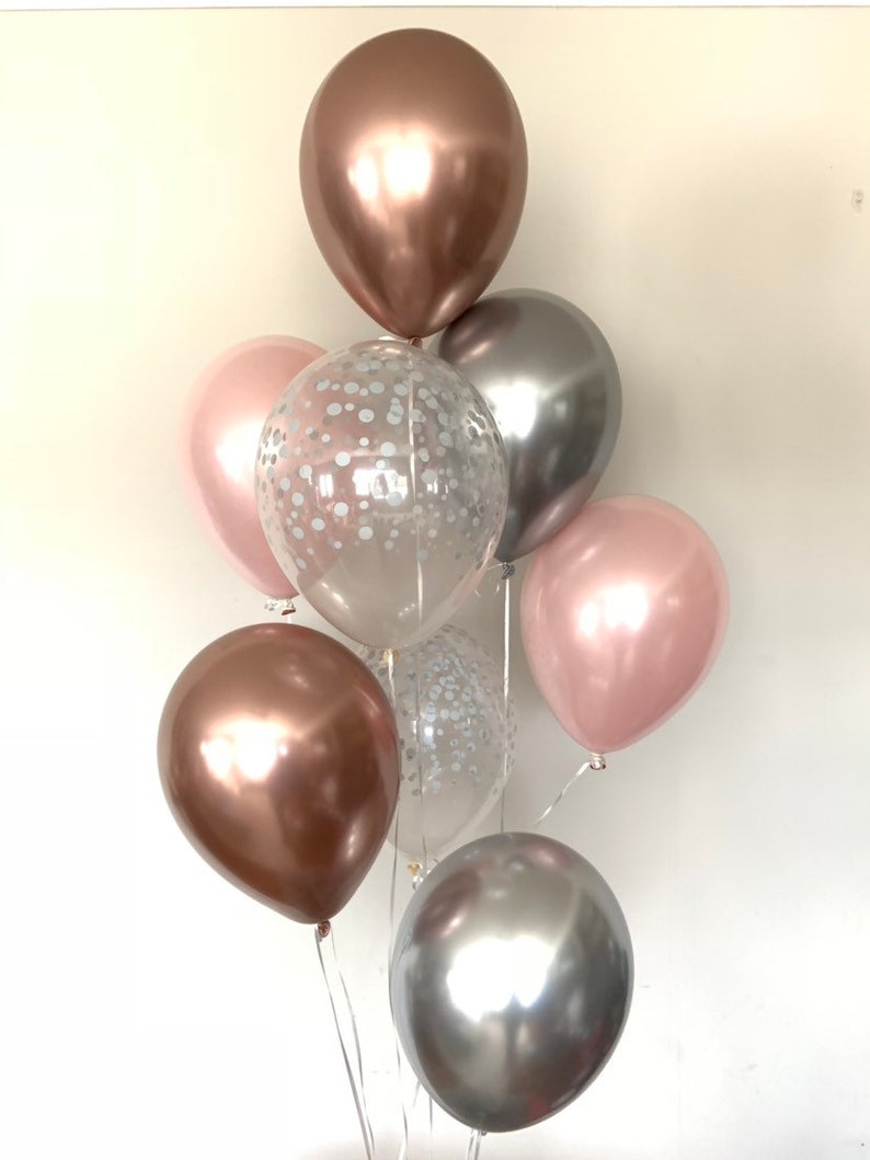 Pink Blush Balloons | Blush Balloons | Silver and Blush Balloons ...