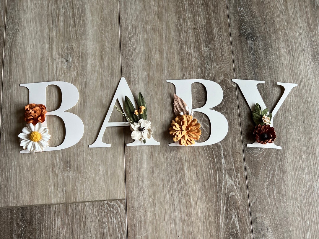 Floral Baby Balloon Box Letters Only | Boho Daisy Baby Letters | Custom ...