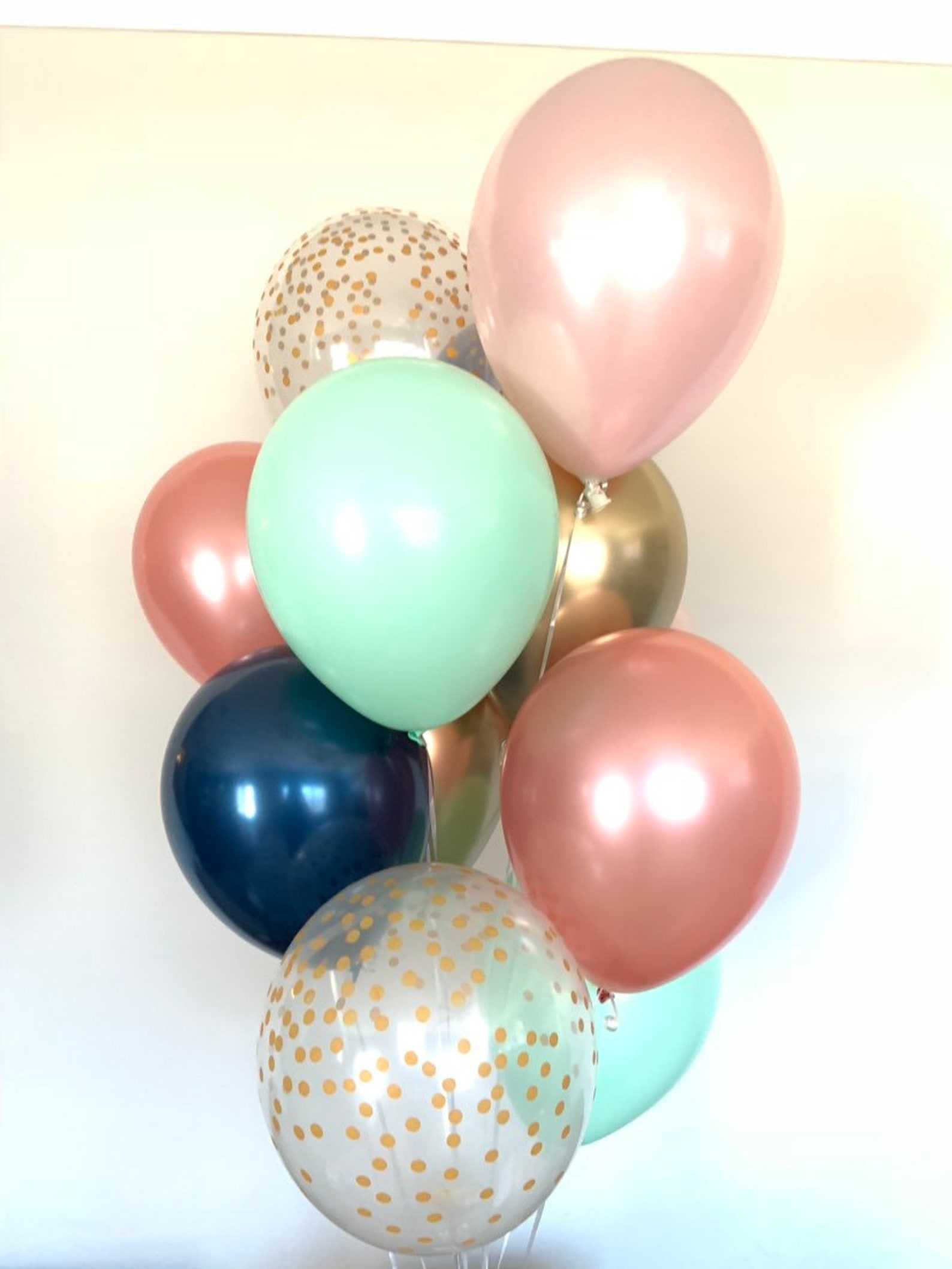 Pink Blush Balloons Blush Mint and Navy Balloons Navy and - Etsy