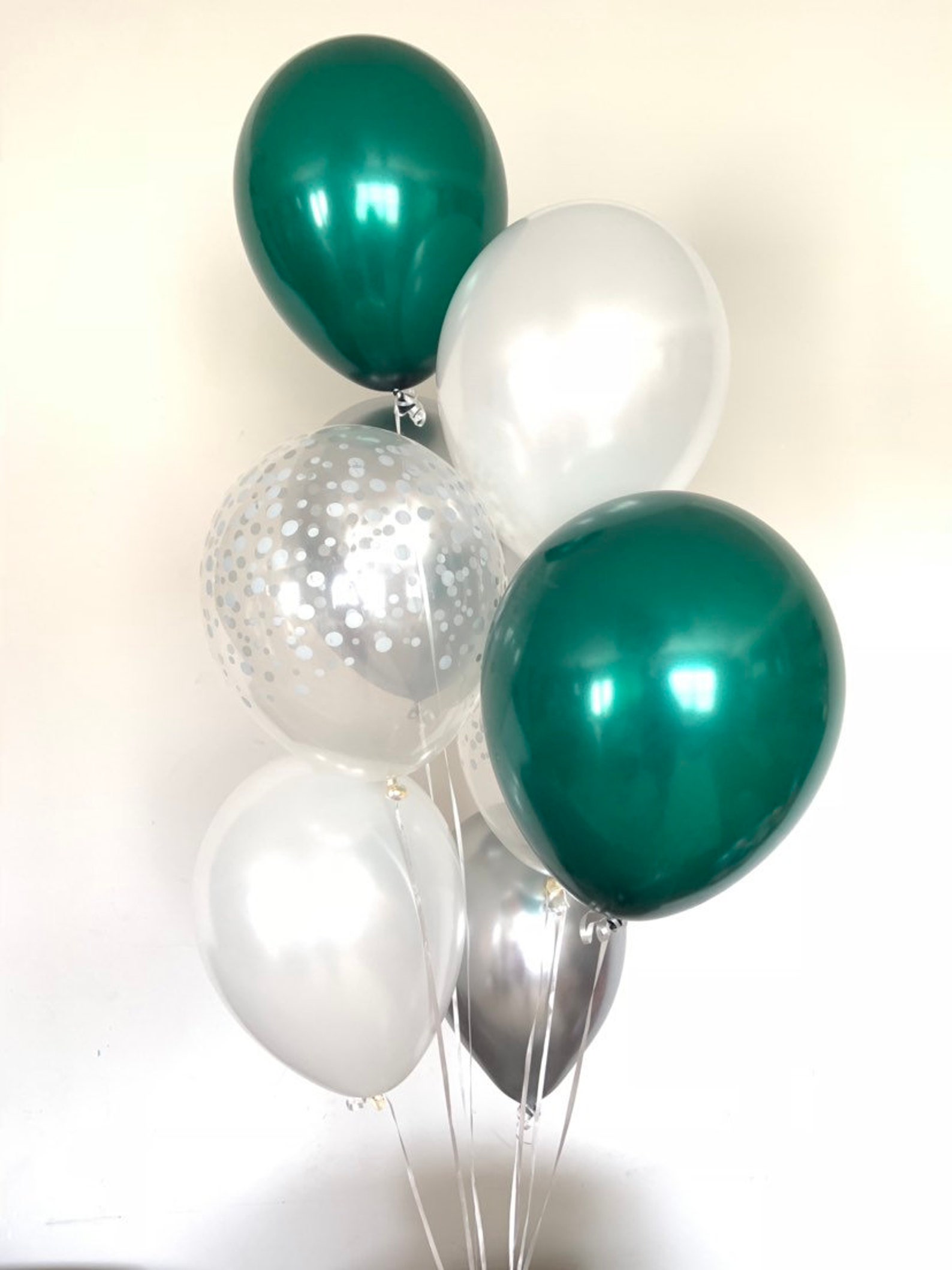 Green and Silver Balloons Forest Green Balloons Green and - Etsy