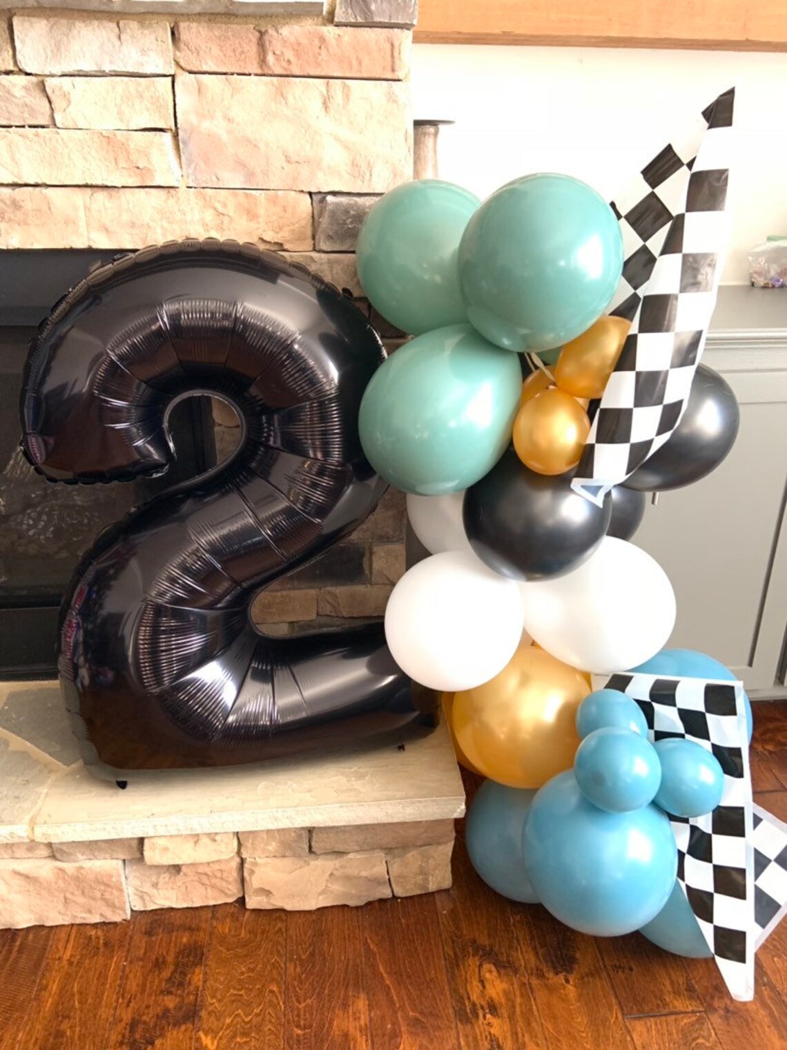 Two Fast Black Number 2 Balloon Second Birthday Balloons | Etsy