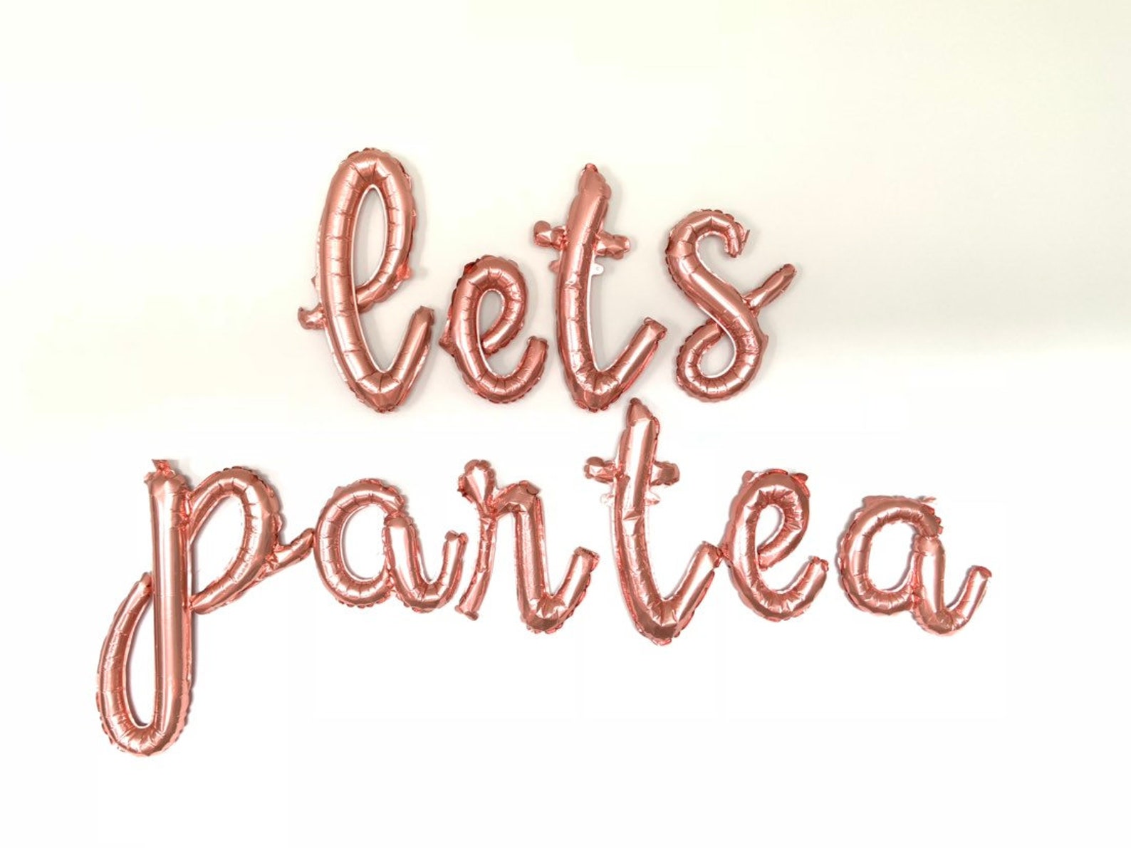 Rose Gold Balloon Letters Lets Partea Banner Rose Gold - Etsy