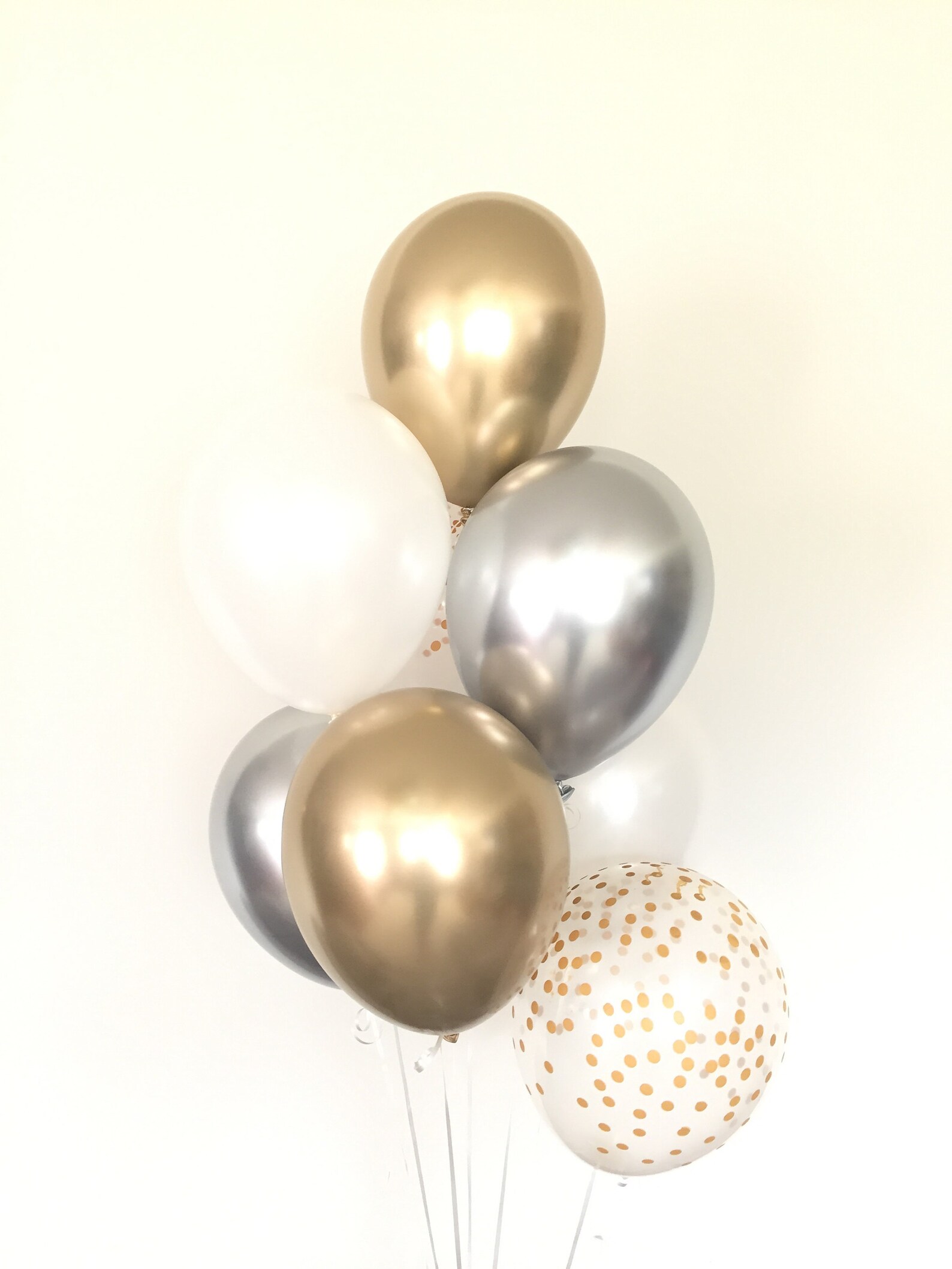 Silver and Gold Balloons | Gold and Silver Balloons | Gold and White ...