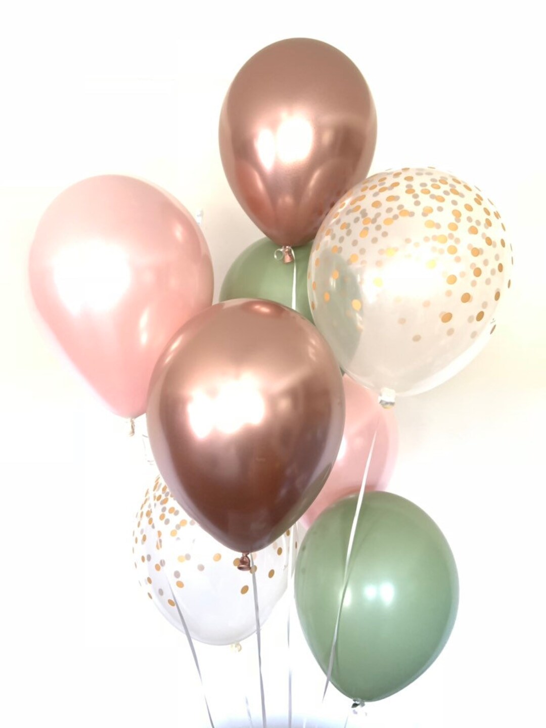 Green and Blush Balloons | Light Green Wedding Decor | Eucalyptus and ...