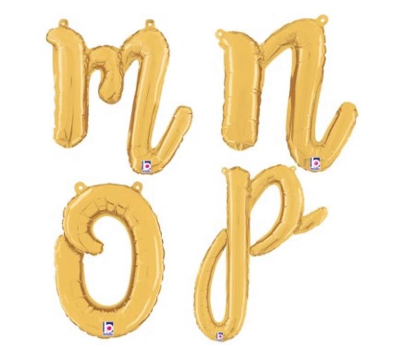 Gold Script Balloon Letters Custom Script Balloons Gold | Etsy
