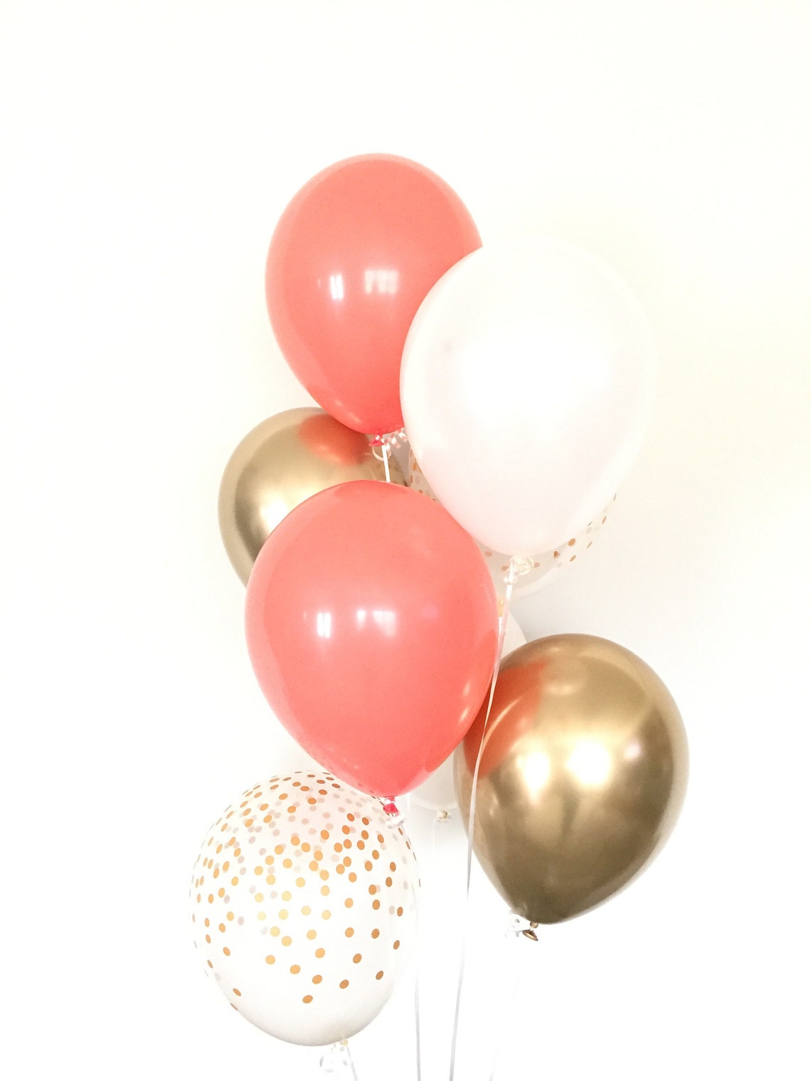 Coral and Gold Balloons Gold and Coral Balloons Gold and | Etsy