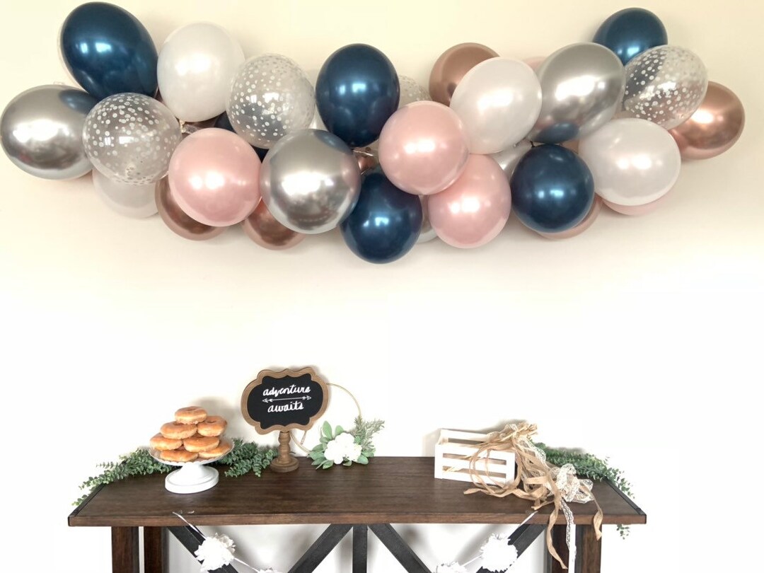 Blush and Navy Balloon Garland DIY Kit | Blush and Navy Bridal Shower ...