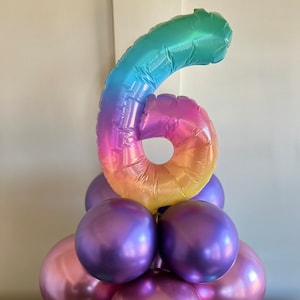 Sixth Birthday Balloon Centerpiece | 6th Birthday Balloons | Sixth ...