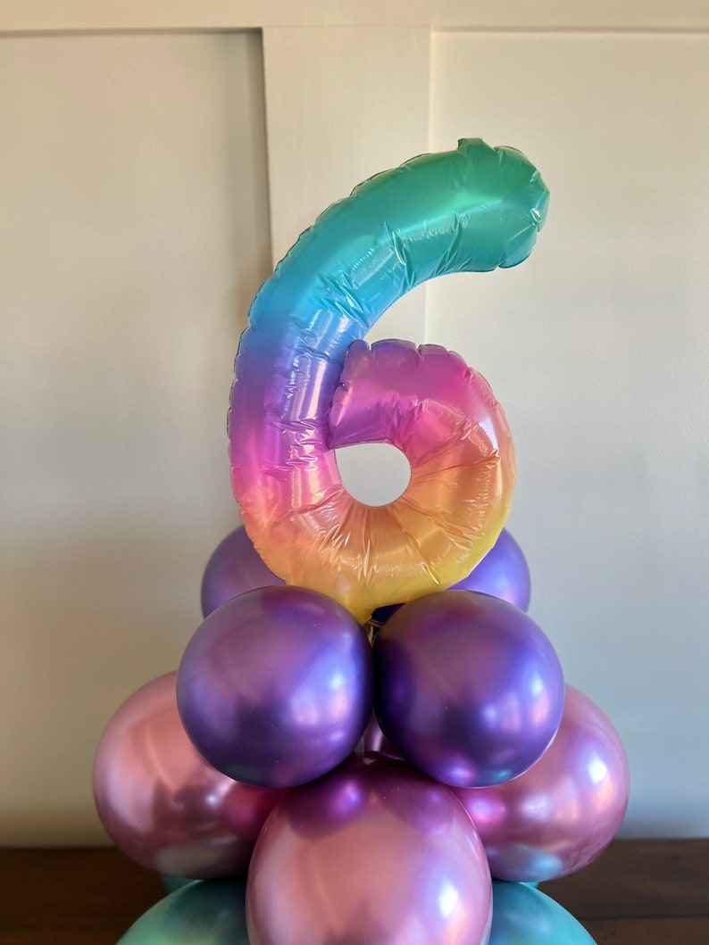 Sixth Birthday Balloon Centerpiece | 6th Birthday Balloons | Sixth ...