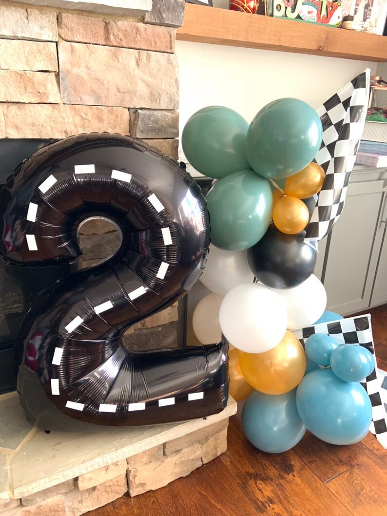 Two Fast Black Number 2 Balloon Second Birthday Balloons | Etsy