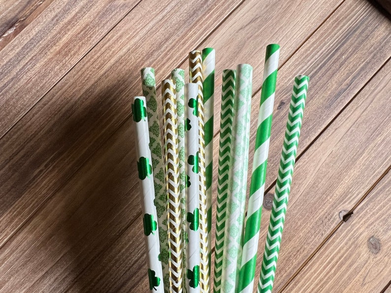 Lucky in Love Straws | Shamrock Straws | Lucky One Baby Shower | Green ...