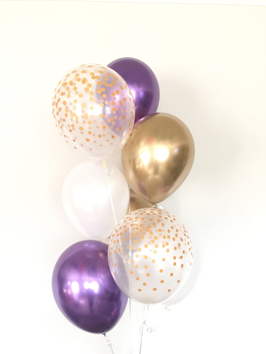 Purple and Gold Chrome Balloon Bouquet | Bridal Shower Decor - Etsy