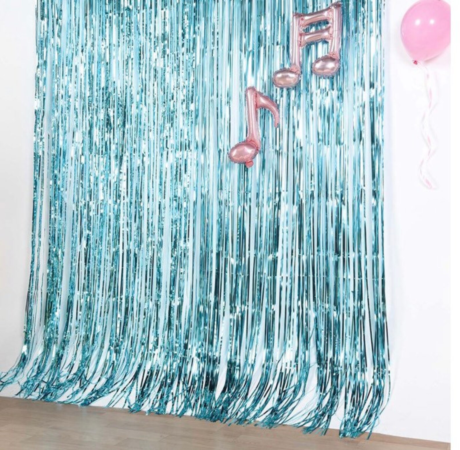 Blue Fringe Curtains Blue Foil Curtains Blue Birthday | Etsy