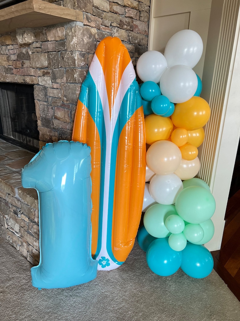 Surfs up Balloon Garland DIY Kit | Blue 1 & Surf Board Sold Separately ...