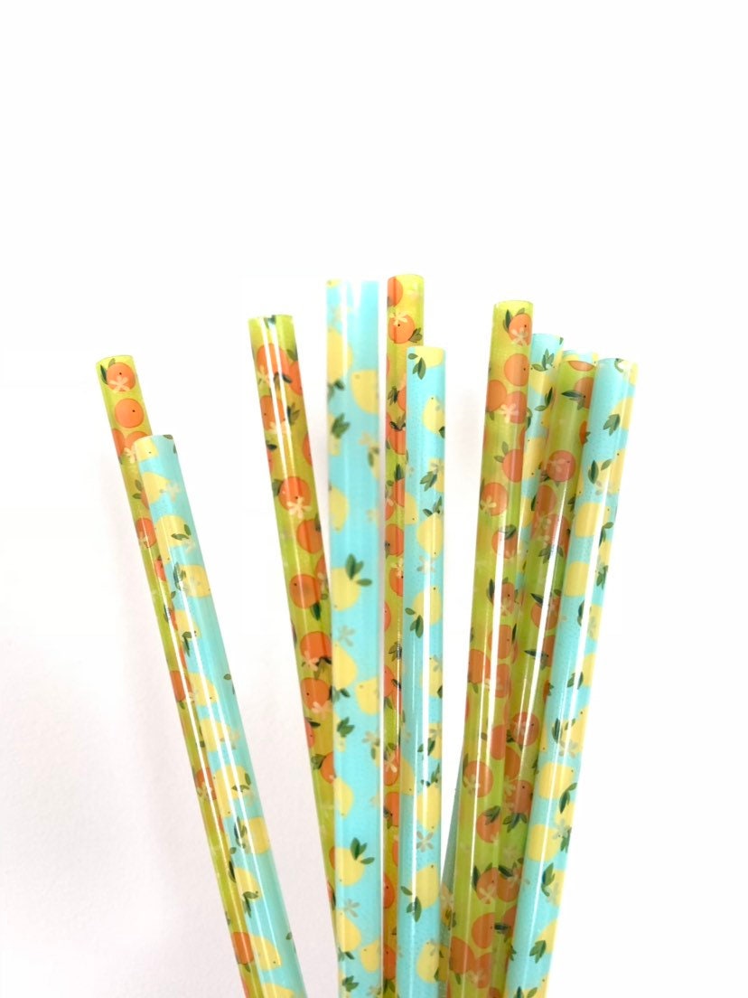 Lemon Straws | Lemon Party Decor | Citrus Straws | She Found Her Main ...