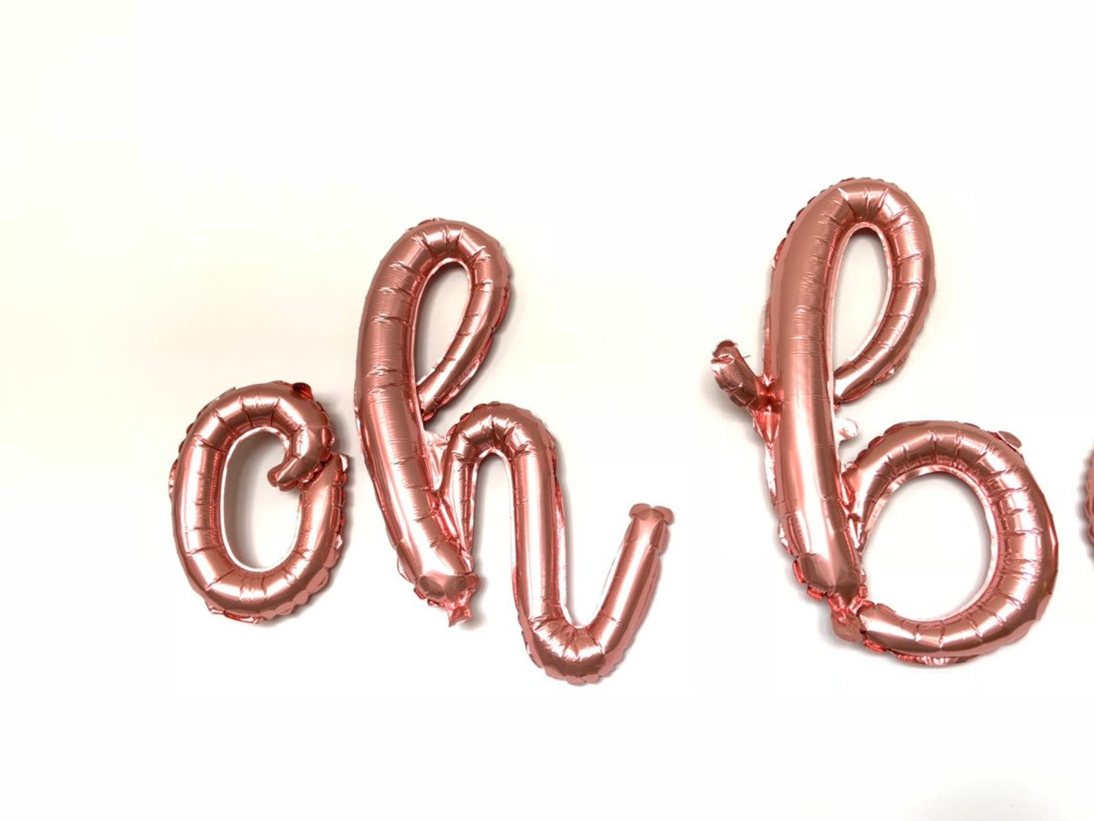 Rose Gold Script Balloon Letters Custom Script Balloons - Etsy