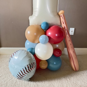 Baseball Balloon Tower Kit | Rookie of the Year First Birthday Balloons ...