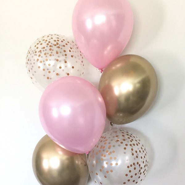 Pink Gold Balloons - Etsy