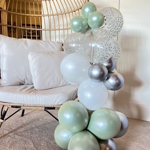 Silver Sage Balloon Garland | Sage and Silver Bridal Shower Decor ...