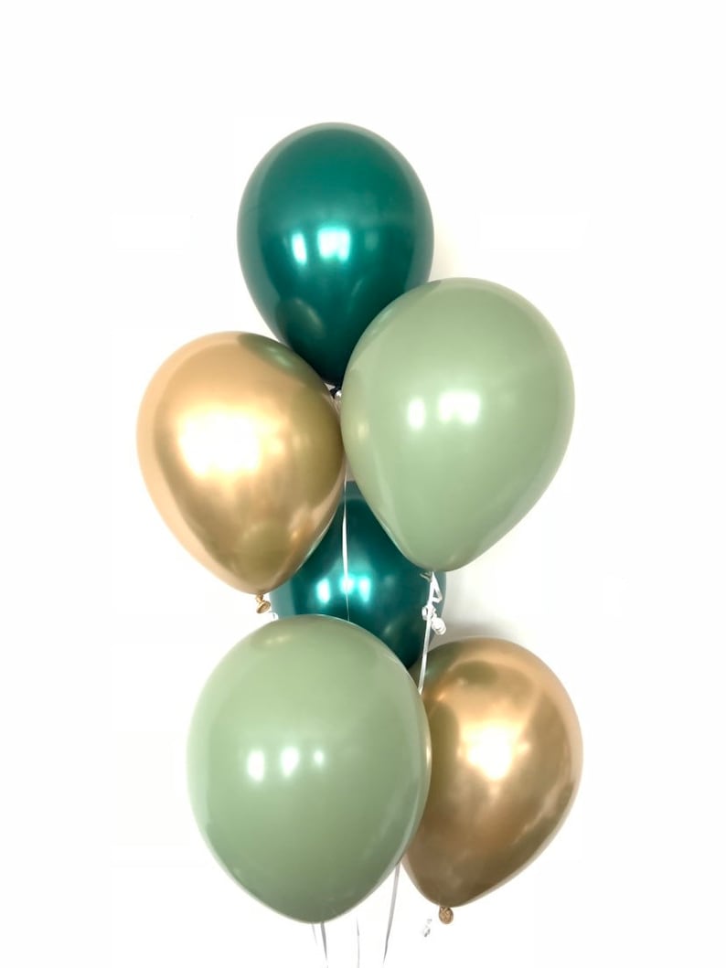 Globos verdes y dorados / Decoración de boda verde claro / - Etsy España