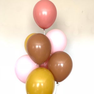 Boho Rainbow Balloons | Rosewood and Matte Pink Balloons | Boho ...