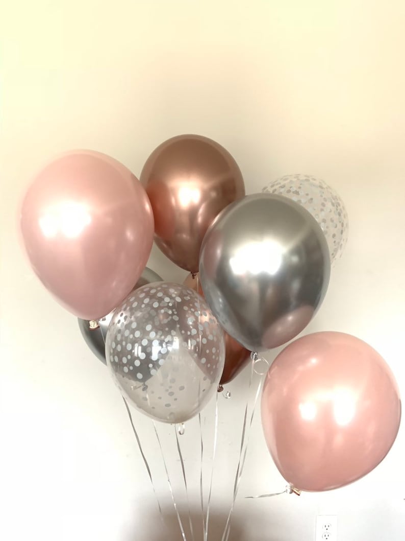 Pink Blush Balloons | Blush Balloons | Silver and Blush Balloons ...