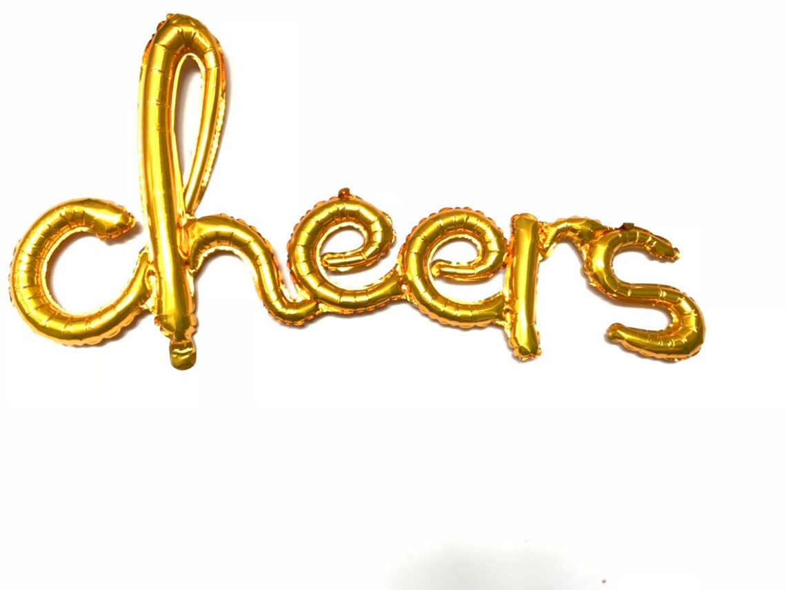 Cheers Balloon Engagement Party Decor Gold Cheers Script - Etsy