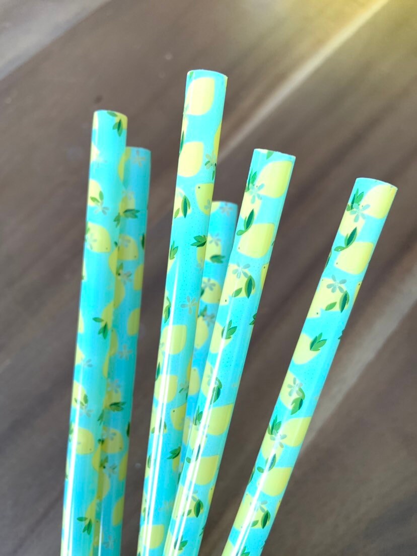 Lemon Straws | Lemon Party Decor | Citrus Straws | She Found Her Main ...