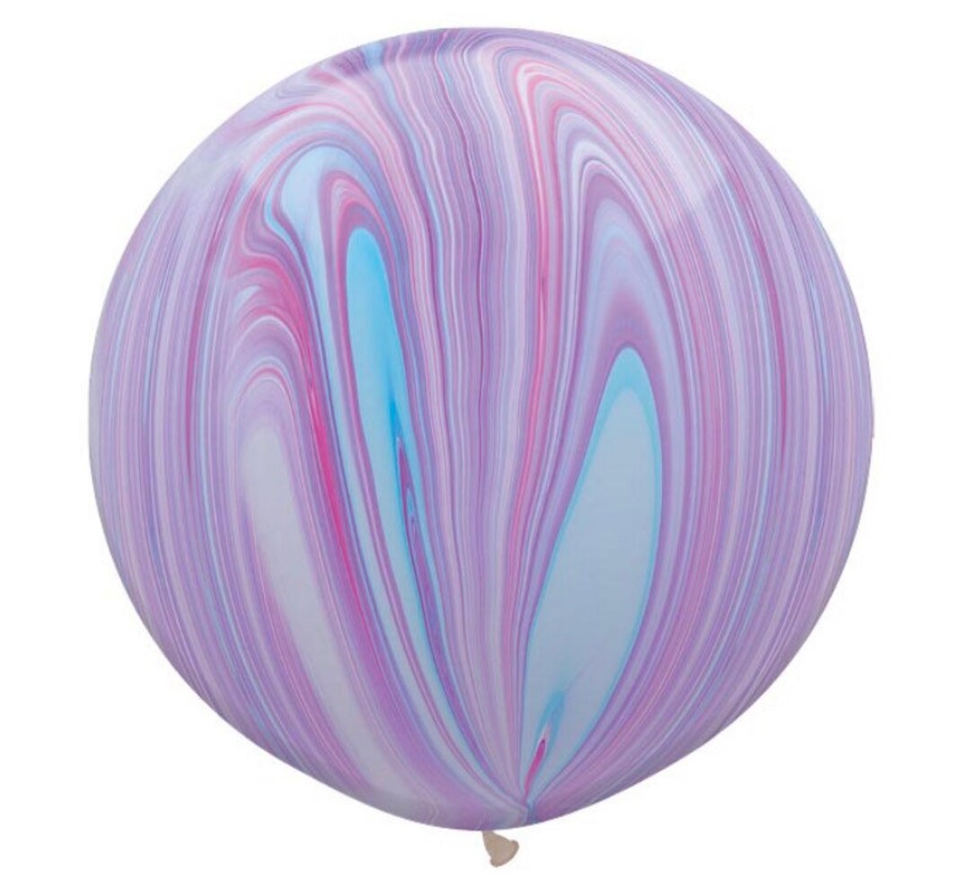 Jumbo Fashion Agate Balloons | 3' Pink and Purple Marbled Balloon ...